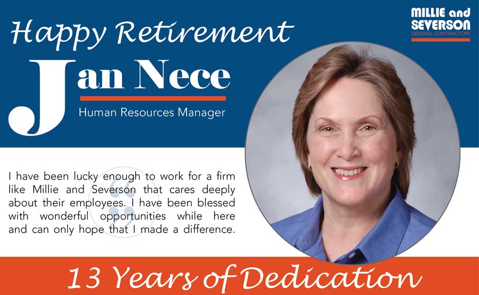 HR Manager Jan Nece Retires - Millie and Severson